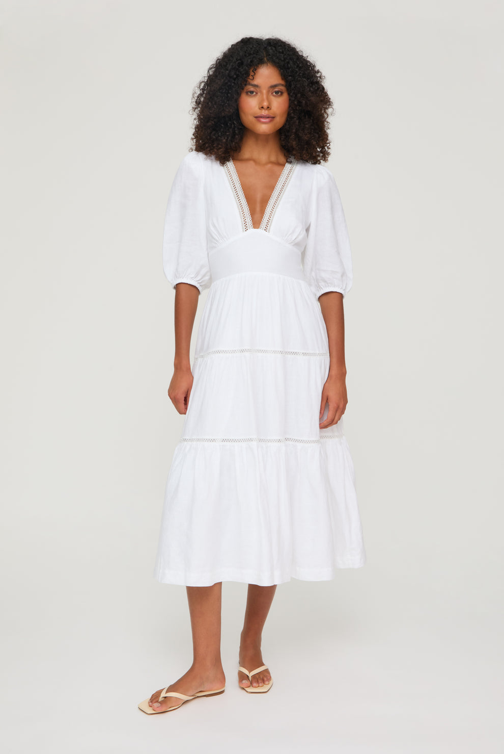 White Bay Lace Midi Dress – Heidi Klein